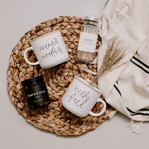 Sweet Water Decor Fall Coffee Mugs | Seasonal 16oz Ceramic Campfire Coffee Cup | Microwave & Dishwasher Safe Autumn Mug Great for Halloween, Pumpkin Spice Lattes & Thanksgiving (Hello Fall)
