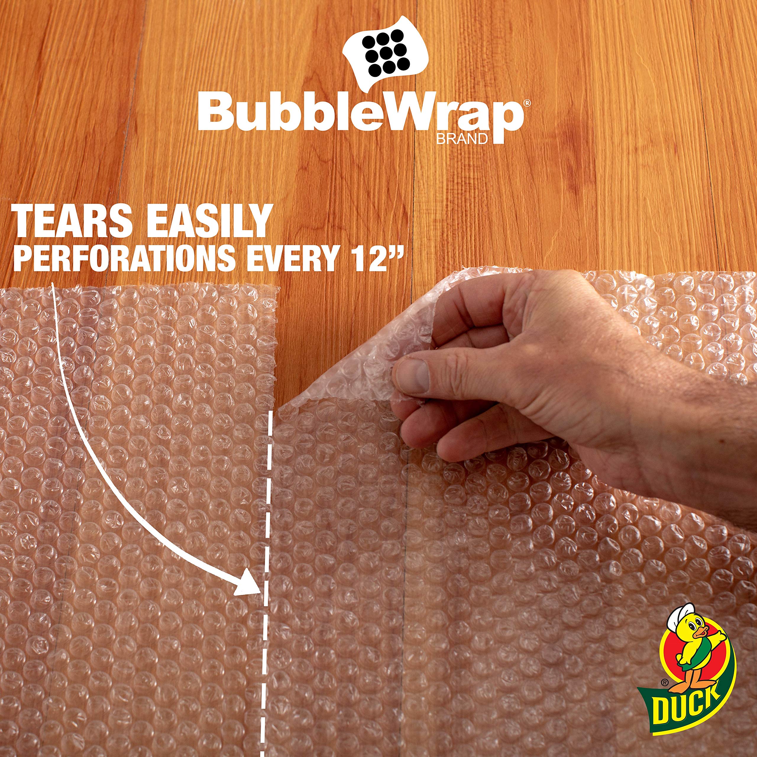 Duck Brand Bubble Wrap Roll, 24 Inches Wide x 35 Feet, Perforated Every 12" (1062218)