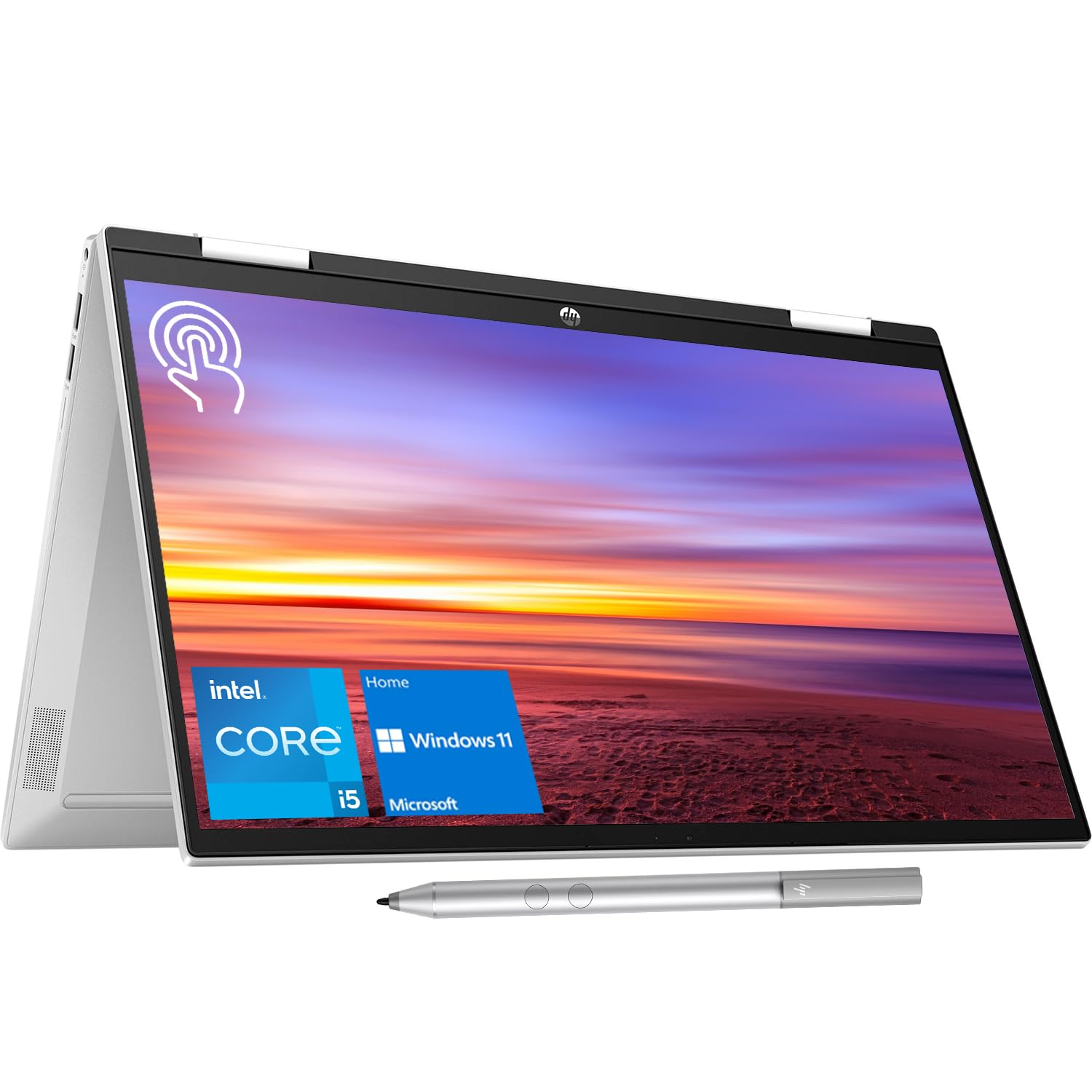 HP Pavilion x360 2-in-1 Laptop, 15.6" FHD IPS Touchscreen, 12th Gen Intel Core i5-1235U, 32GB RAM, 2TB PCIe SSD, Webcam, Backlit Keyboard, FP Reader, Wi-Fi 6, Stylus Pen, Windows 11 Home