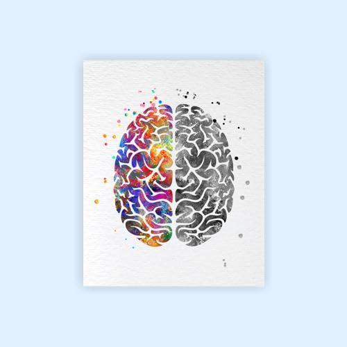 Dignovel Studios 8X10 Unframed Brain Creativity Inspiration Watercolor Art Print Poster Housewarming Wall Giclee Office Home Decor DN526