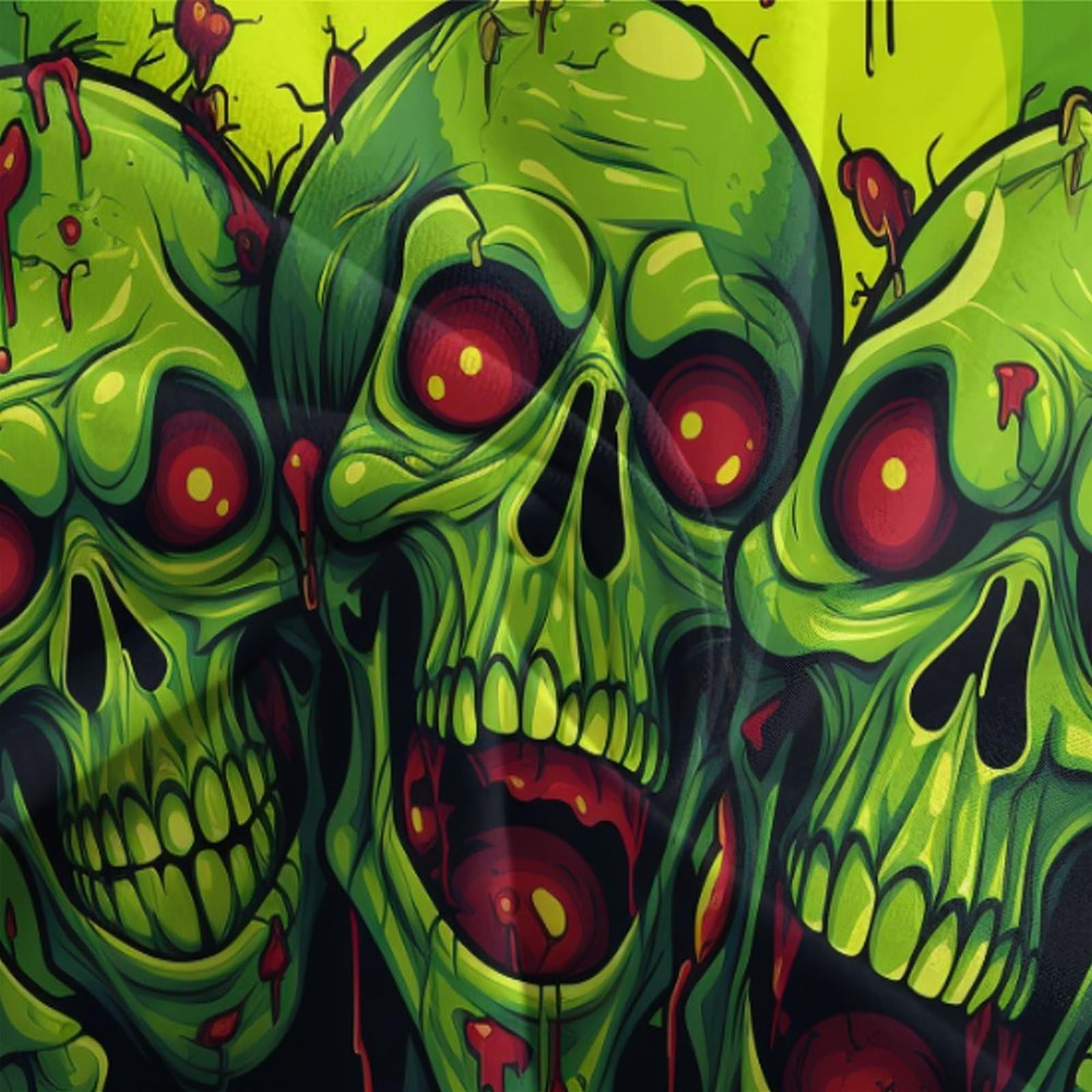 UPIKIT Zombie Halloween Quilt Cover for Teens and Adults Comforter Covers Duvet Cover 3D Print Horror Theme with Pillow Cases Bedding Set Soft Microfiber with Zipper Closure 3 Pieces Full(203x228cm)