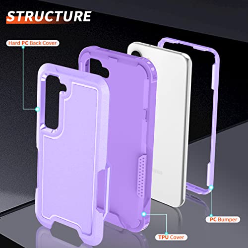 Military Grade Drop Protection Case For Samsung Galaxy S23 Plus with (2Pcs Tempered Glass Screen Protector+1Pcs Camara Lens Protector), Heavy-Duty Tough Rugged Full body Shockproof Hybrid cover