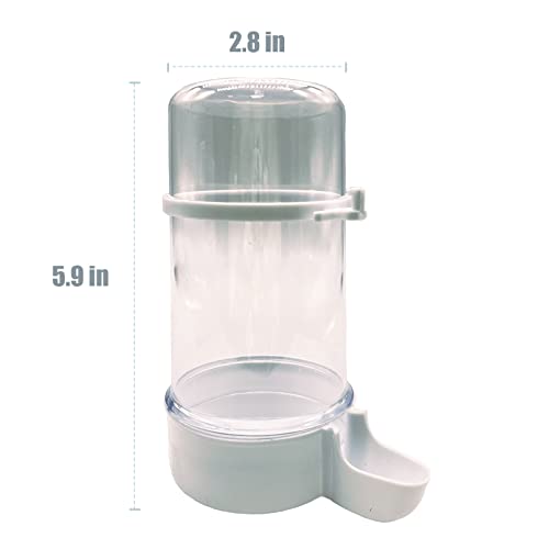 Parakeet Water Dispenser No Mess Parrot Food Seed Dispenser Bird Automatic Waterer Feeder Container Cockatiel Cage Accessories for Parrot Finch Budgie Lovebirds Canaries 2PCS(450ml)