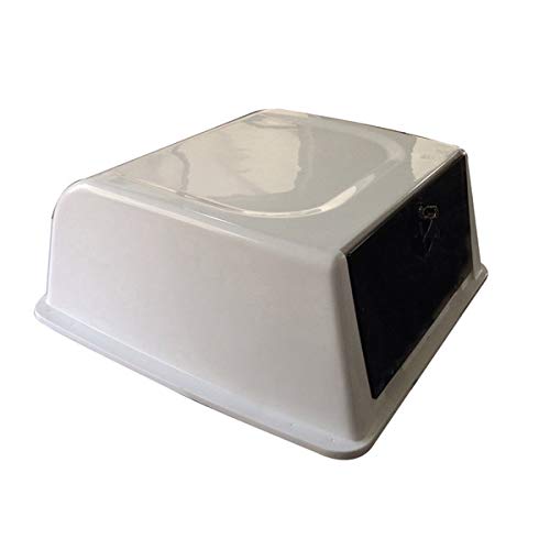 Dolphin T-Top Overhead Marine Electronics E Box ✮ Fishing Boat Tower Center Console Ebox, Fiberglass, Locking Smoked Glass, Stereo Radio Head Storage, Water Resistant, 25"x23"x10" (Without Clamps)