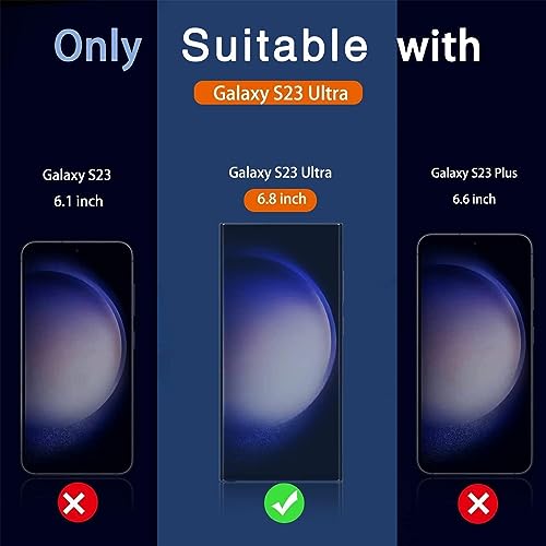 Milomdoi [3+3 Pack] UV for Samsung Galaxy S23 Ultra Screen Protector Tempered Glass Accessories 3 Pack screen protector samsung galaxy S23 Ultra 5G 3 Pack Camera Lens Protectors Case Fingerprint Fit