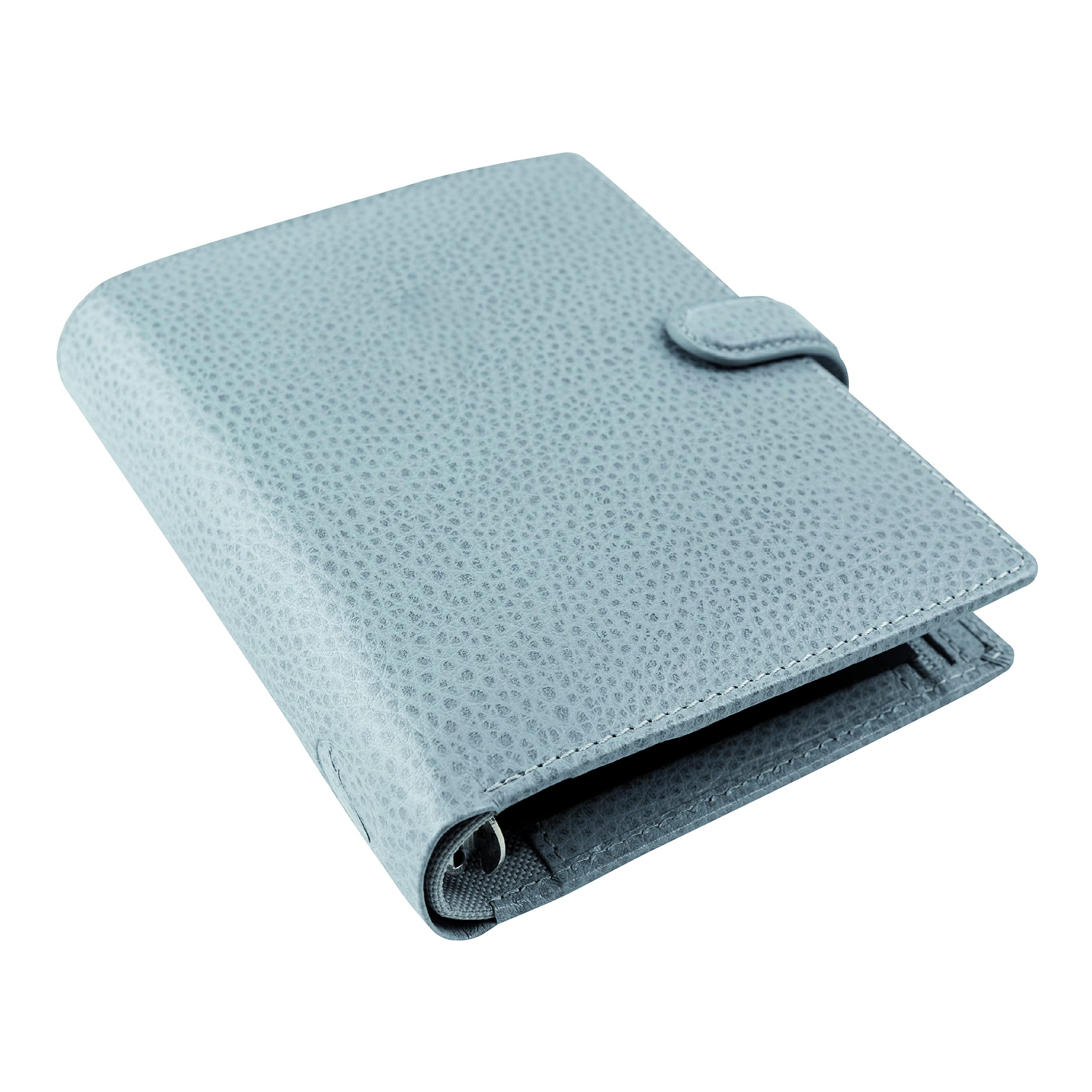 Filofax Finsbury Organizer, Pocket Size, Slate Grey - Traditional Grained Leather, Six Rings, Week-to-View Calendar Diary, Multilingual, 2022 (C029512-22)
