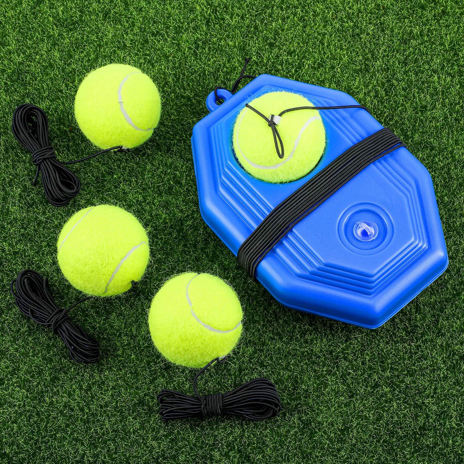 Gejoy 5 Pieces Tennis Training Equipment Tennis Trainer Rebounder Ball Trainer Set with String for Kids Youth Beginner Practice at Home