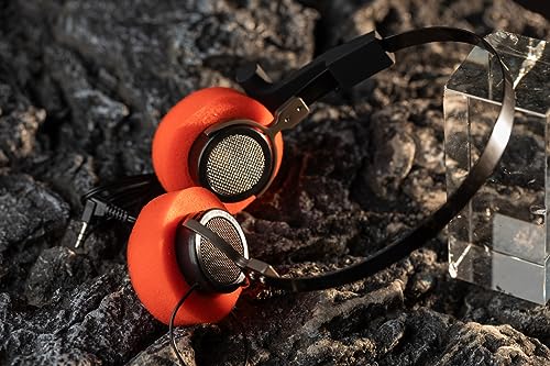 Star Headphones Handmade Hi-Fi Stereo Headset Orange Ear Pad Steel Mesh Cosplay with 3.5mm Jack