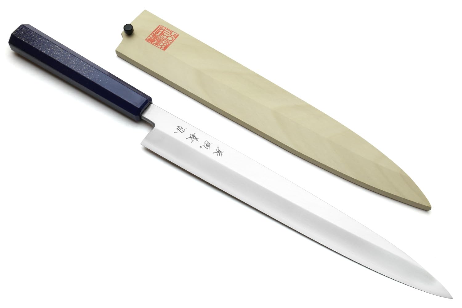 Yoshihiro Inox Stainless Steel Yanagi Sushi Sashimi Japanese Chef Knife with Saya Cover (11.8'' (300mm))