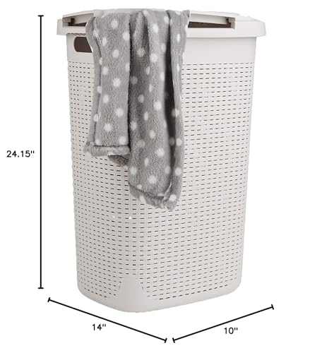 Mind Reader Basket Laundry Hamper, Bathroom, Bedroom, Closet, 60 Liter, Ivory & HHAMP40-IVO, Laundry, Storage, Bathroom, Bedroom, Home, Ivory 40 Liter Clothes Basket