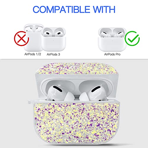 Tucana Cute Shining Airpods Pro Case for Women and Girls, Bling Glitter Hard Case Compatible with Apple Airpods Pro Charging Case (Gold)