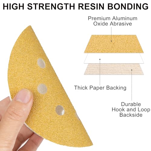 LotFancy Sanding Disc, 5 Inch 8 Hole, 110PCS 60 80 120 150 180 220 320 400 600 800 1000 Grit Sandpaper Assortment, Hook and Loop Sand Paper, Random Orbital Sander Pads