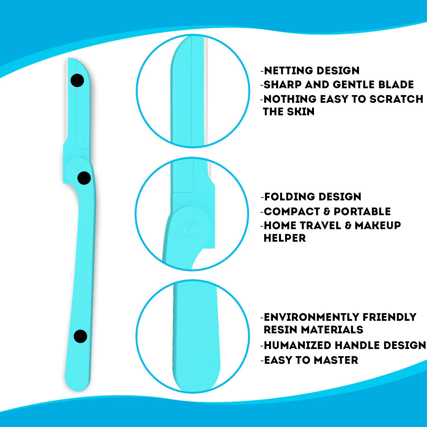 Eyebrow Razor for Women, Multipurpose Dermaplane Razors, Eyebrow Trimmer, Dermaplaning Tool, Precision Face Shavers - Facial Hair Removal for Women and Men 3 Pack