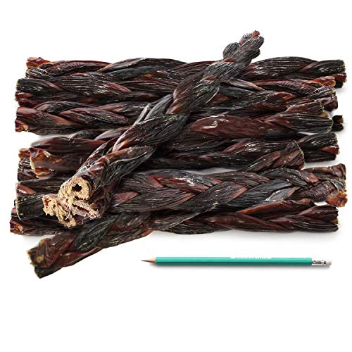 SUPERCAN BULLYSTICKS 12" Braided (30pc) Beef Bully Sticks for Small Medium Large Dogs - 100% Natural Dog Chews - Long Lasting Treats for Aggressive Chewers - Healthy Teeth - Free Range