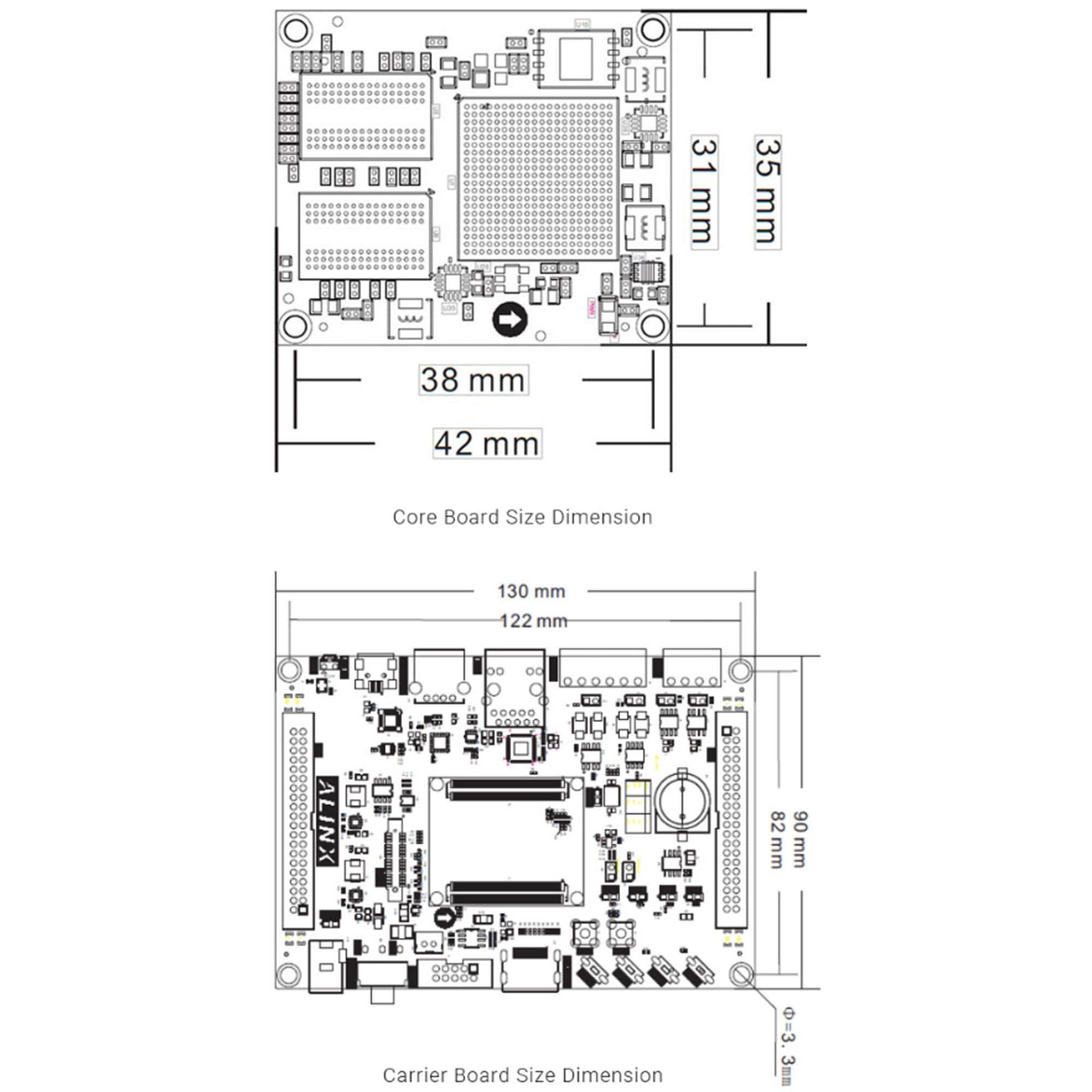 MiiElAOD AX7Z010: XILINX Zynq-7000 SoC XC7Z010 FPGA Development Board ZYNQ 7000 7010 ARM (AN9238 Package)