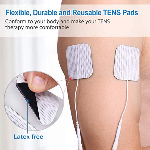 LotFancy TENS Unit Replacement Pads, 80Pcs 2" x 2" Adhesive Electrodes Pads for Muscle Stimulator Massager, Reusable Electrotherapy Pads