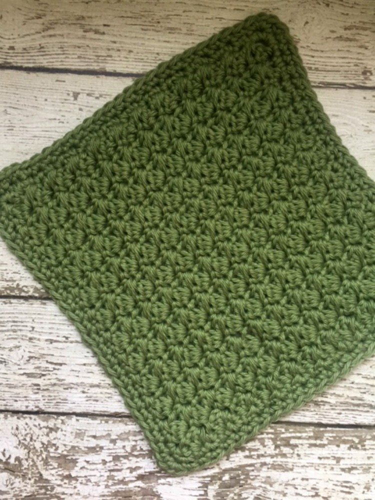 Handmade Dish Cloths Sage Green Cotton Dishcloths Set of 3 Crochet Washcloths