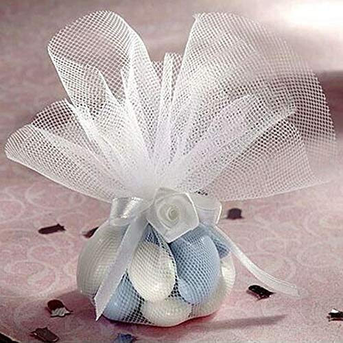 TABLECLOTHSFACTORY 25pcs/ pk 9" Tulle Circles Wedding Party Baby Shower Favors - Pink