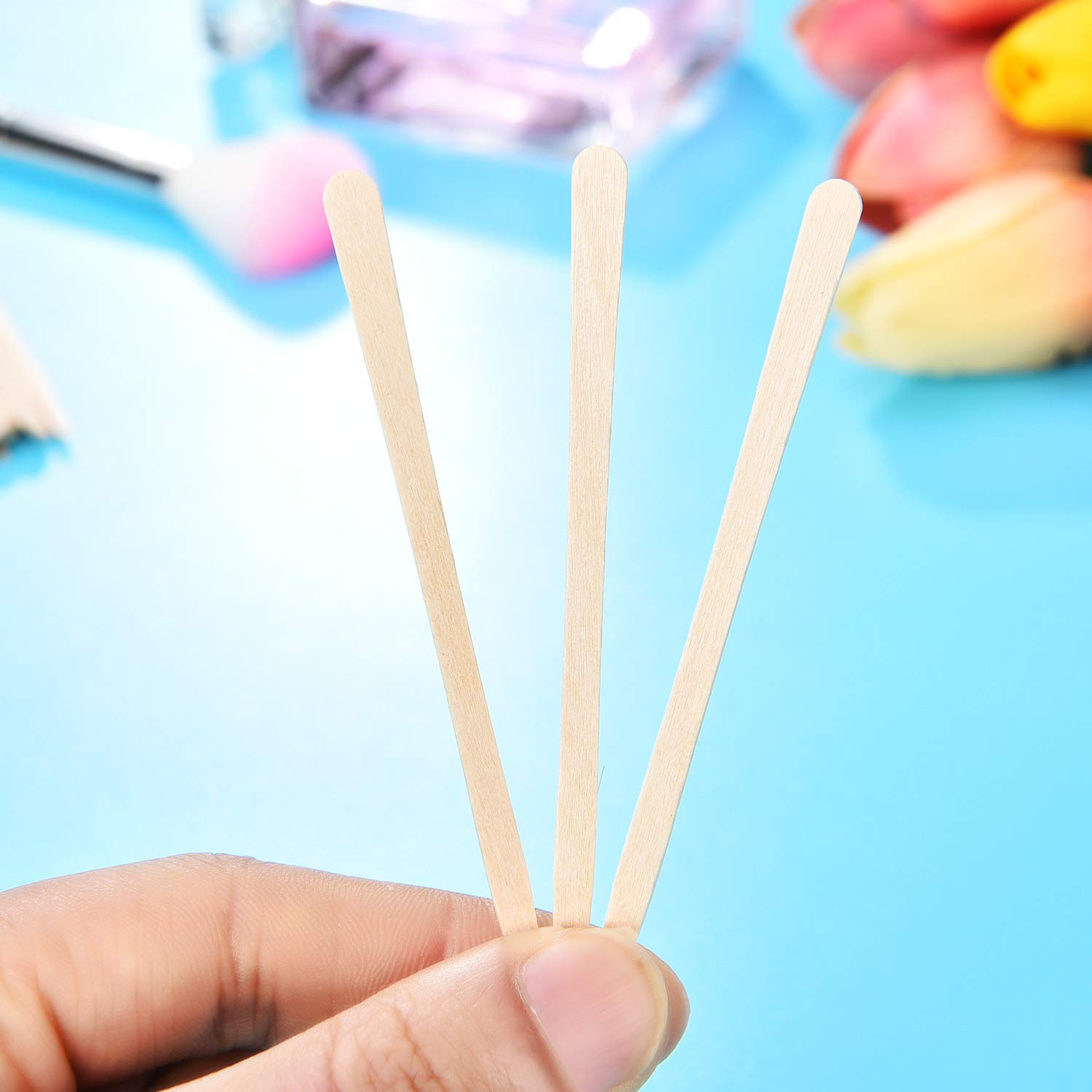 Hestya 600 Pieces Wax Applicator Sticks Wood Waxing Craft Sticks Spatulas Applicators for Hair Removal Eyebrow Body (Style Set 2)