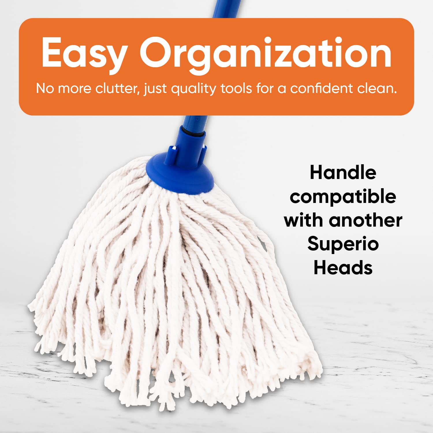 Superio String Mop Replacement, Cotton Mop Head, Refill for Cotton String Mop for Hardwood Floor Cleaning Self Wringing Mop for Home, Kitchen, Bath Heavy Duty Mop Commercial/Industrial, 10β Strings