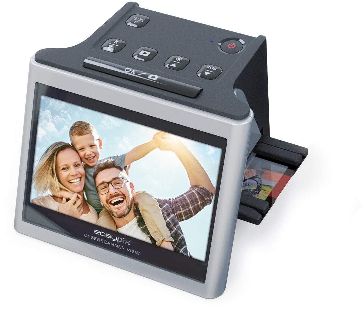 Easypix Cyber Scanner View 3 in 1 Slide & Film Scanner with 14 MP Sensor, Easy to Use, 5 Inch Display, Up to 22 MP Resolution, Black/Silver