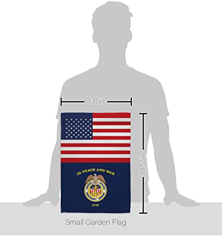 US Merchant Marine Garden Flag - Set Wall Hanger Armed Forces Corps USMC Semper Fi United State American Military Veteran Retire Official - House Banner Small Yard Gift Double-Sided 13 X 18.5