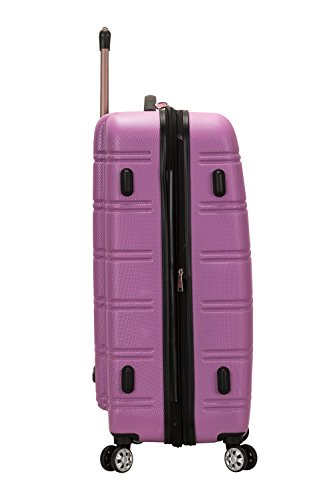 Rockland Melbourne Hardside Expandable Spinner Wheel Luggage, Pink, Checked-Large 28-Inch