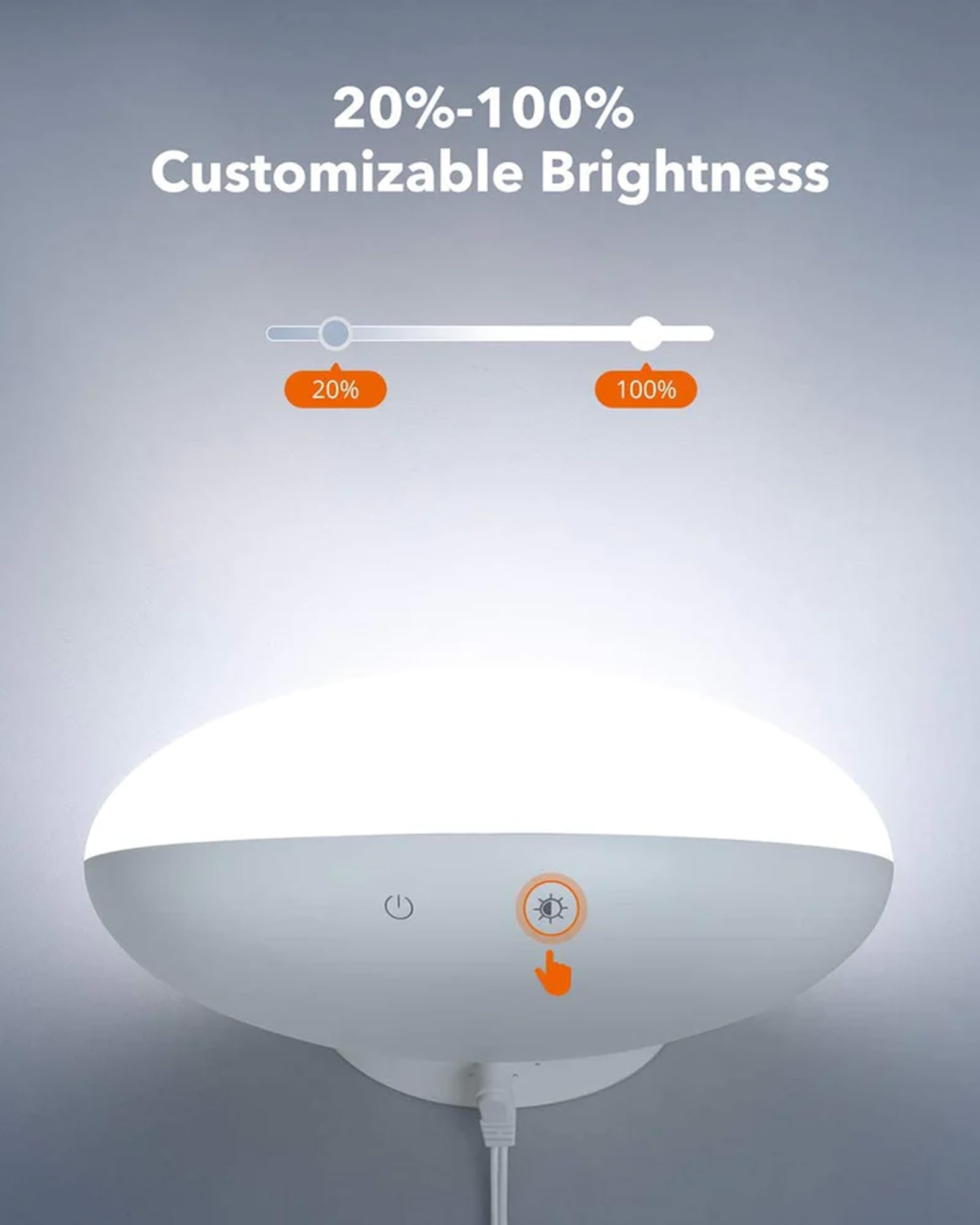 HawKam Desk Lamp/Light with Night Light for Kids,10000 Lux Daylight Lamp Touch Control with 20%-100% Adjustable Brightness Levels,Memory Function & Compact Size for Home Office Travelling