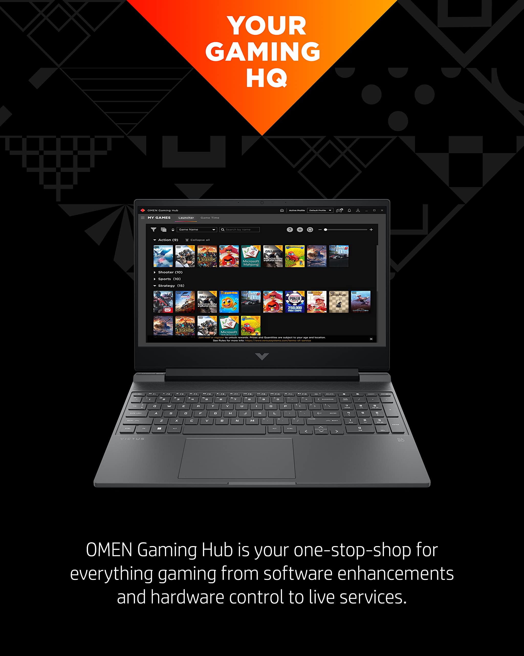 HP Victus 15 Gaming Laptop, AMD Radeon RX 6500M Graphics, AMD Ryzen 5 5600H, 8 GB RAM, 512 GB SSD, Full HD Display, Windows 11 Home, Backlit Keyboard, Enhanced Thermals (15-fb0010nr, 2022)