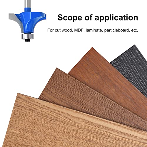 MEIGGTOOL 7Pcs 1/4"Inch Shanks Roundover Edging Router Bit Set,Round Radius: 1/2",3/8",5/16",1/4",7/32",3/16",1/8"