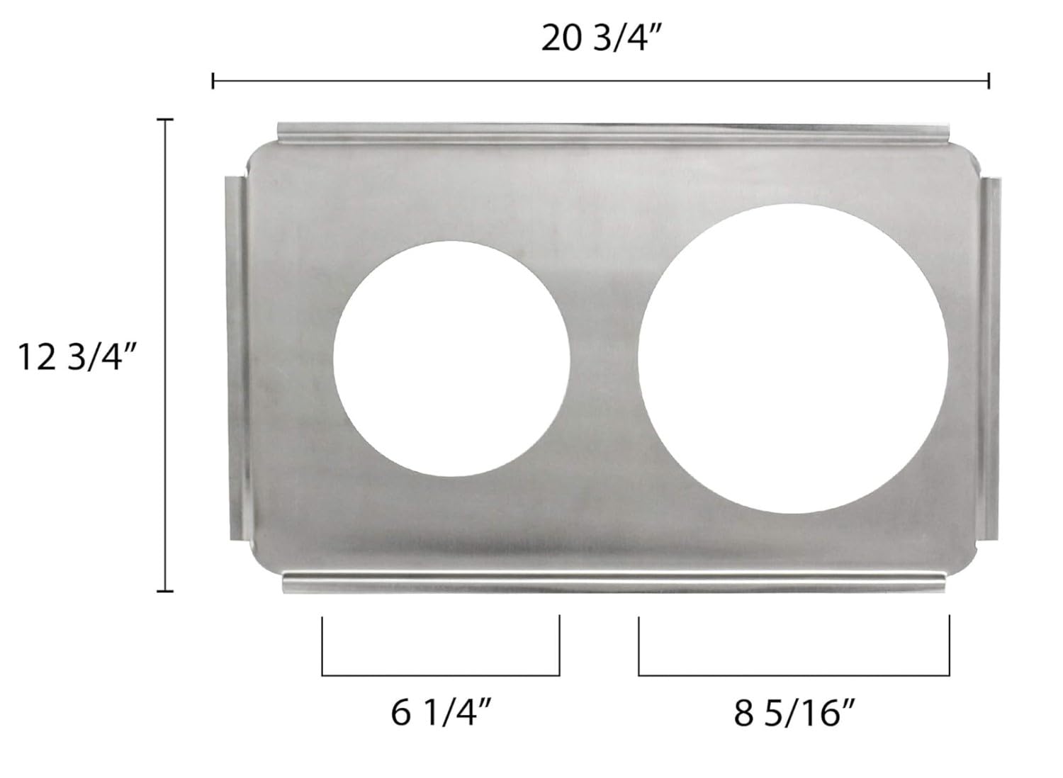 TrueCraftware- 2 Hole Stainless Steel Steam Table Adapter Plate 6-1/2” and 8-1/2” fits 4 qt and 7 qt. Inset Pans- for Soup Station Soup Warmer Soup Chafer Applicable for Kitchen Catering Restaurant