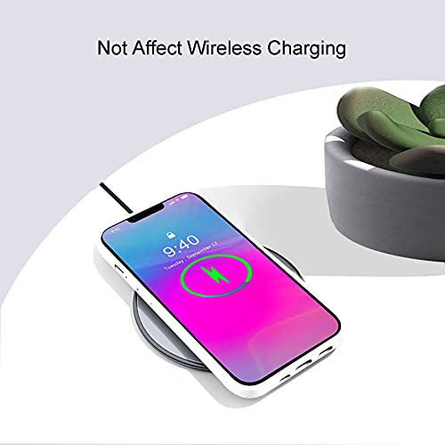 Spogie Designed for iPhone 13 Silicone Case,Ultra Slim Soft Scratch Proof Anti-Fingerprint Shockproof Full Body Protective Case for iPhone 13 6.1inch(White)
