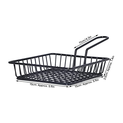 Fryer Basket, Food Grade French Fry Frying Strainer with Handle for Restaurant Home Short (Rectangle) (Color : Square)