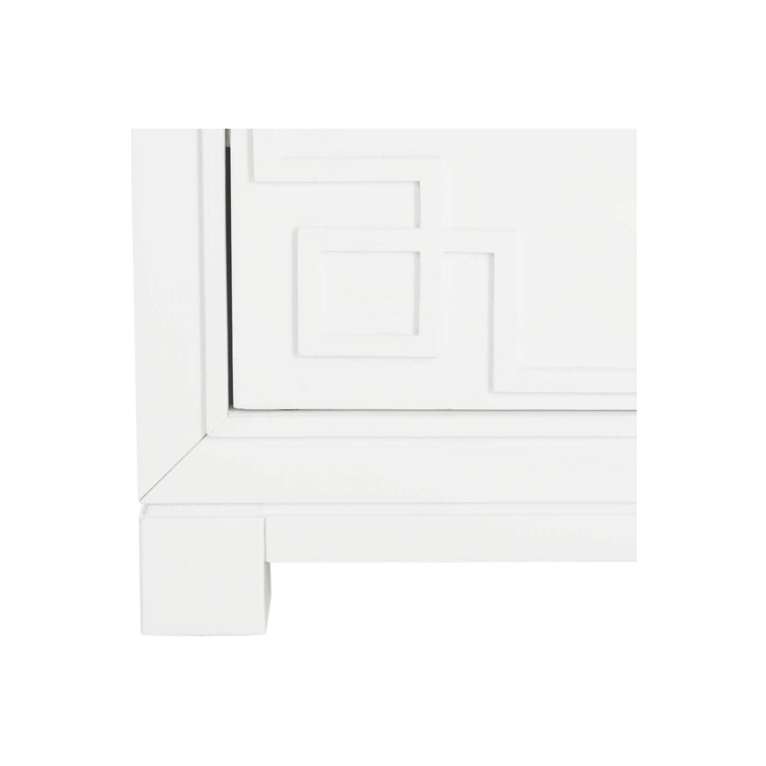 Safavieh Home Collection Raina White 3-Drawer Greek Key Nightstand