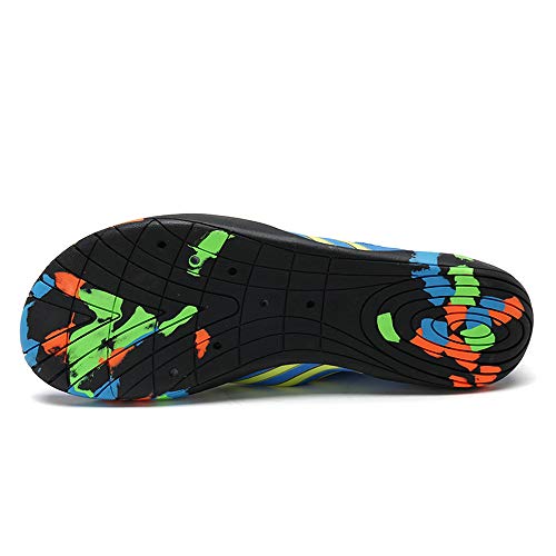 Hutop Water Shoes Womens Mens Kids Quick-Dry Aqua Socks Slip-on Barefoot for Outdoor Beach Swim Surf Yoga Exercise Soles in Amazon (Black/B Stripe, Numeric_7)