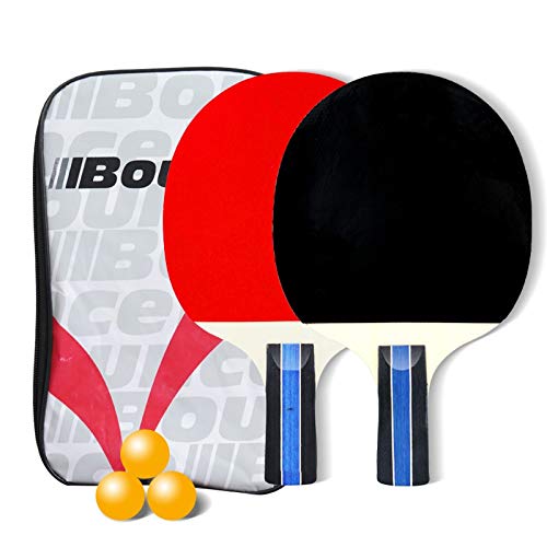 Hewen-Ping Pong Set Beginner Durable Table Tennis Racket Ping Pong Bat Ping Pong Bat Set with 2 Rackets, 3 Balls Table Tennis Bat (Size : Short)