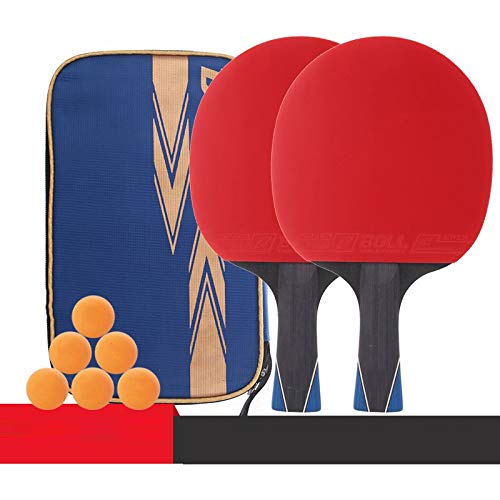 Hewen-Ping Pong Set Table Tennis 2 Player Set Pingpong Paddle Table Tennis Racket Ping Pong Bat Set with 2 Rackets, 3 Balls and 1 Cover Bag Table Tennis Bat (Size : Short)