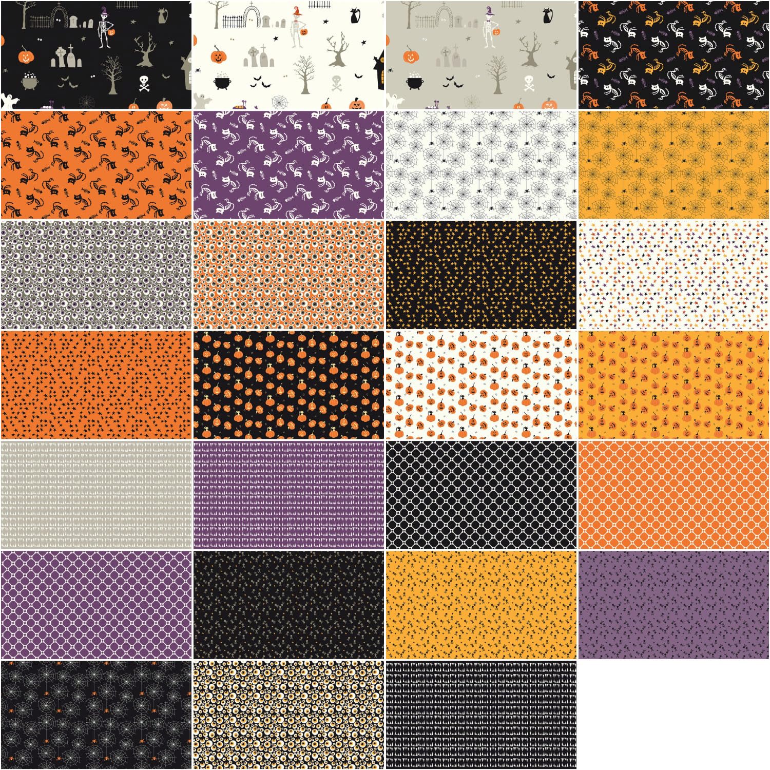 Sandy Gervais Beggar's Night 5"" Stacker 42 5-inch Squares Charm Pack Riley Blake Designs 5-14500-42, Assorted