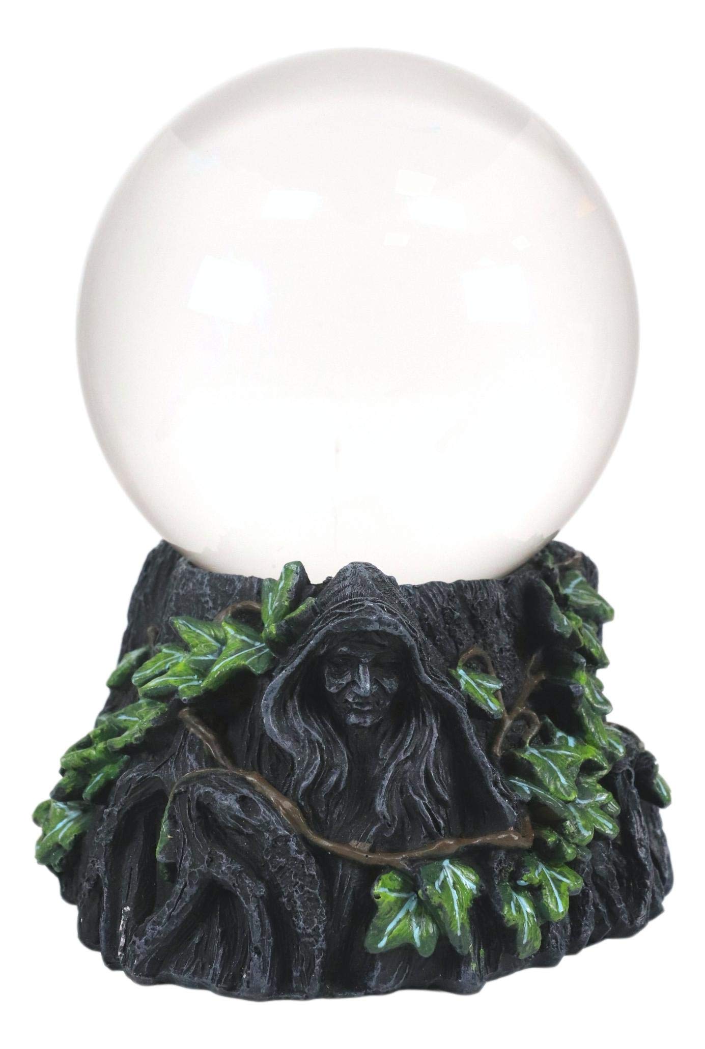 Ebros Celtic Sacred Moon Triple Goddess Mother Maiden Crone Scrying Glass Gazing Ball Figurine 8" H Wicca Wiccan Holy Trinity Decor Halloween Macabre Sculpture Decorative