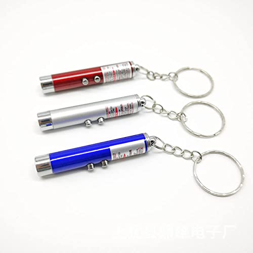 Mini Cat Toys Laser Pointer Pen Keychain Flashlight Funny Dog Stick Pet Lamp White Light LED Infrared Button Electronics Included (6 Color Mix Pack, 6 Color Mix)