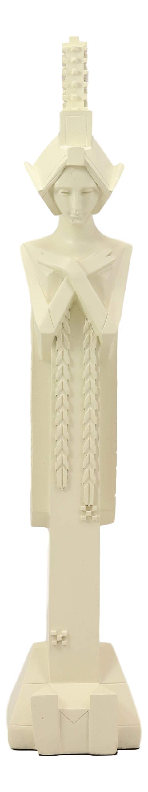 Ebros Frank Lloyd Wright Architecture Midway Gardens Collectible White Sprite with Crossed Arms Statue Reproduction Sculpture 13.75" Tall Home Decor Figurine