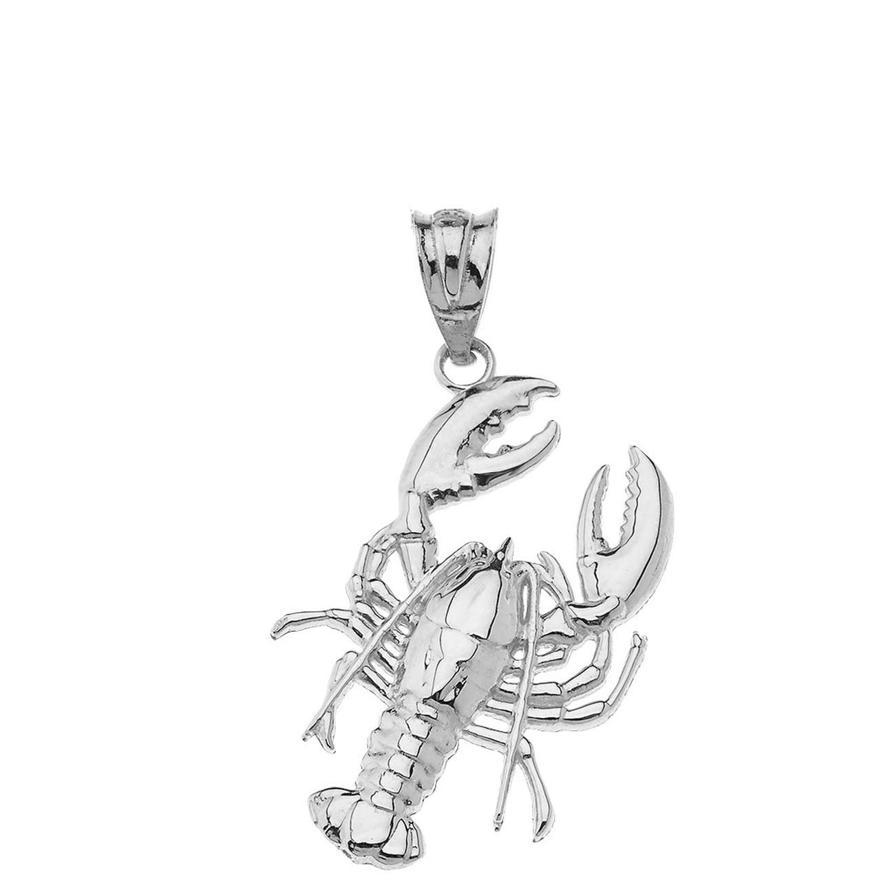 Fine 925 Sterling Silver Lobster Ocean Sea Seafood Nautical Charm Pendant