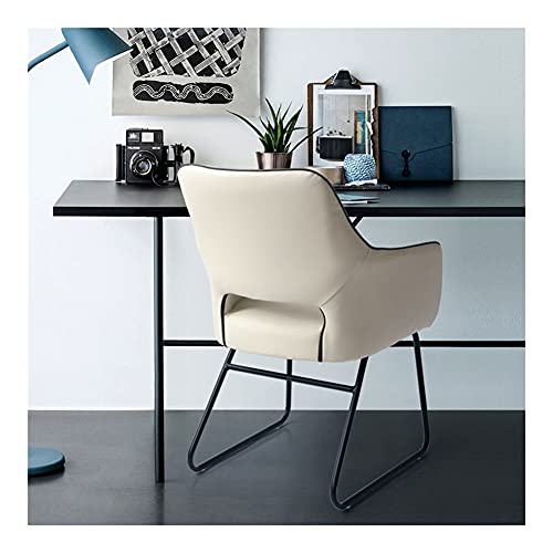 EviKoo Ergonomic Home Office Chair, Artificial Leather Office Desk Chair with Sponge Flling, Task Executive Chair Desk Chairs (Color : White,Transparent,Brown)