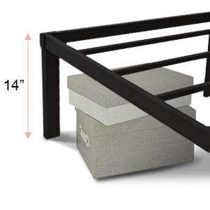 RIDFY 14 Inch Bed Frame Full Size Heavy Duty Steel Slat Support Metal Platform Full Bed Frame No Box Spring Needed, Easy Assembly, Black (Full)