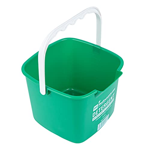 Restaurantware-RW Clean 8 Quart Cleaning Bucket, 1 Detergent Square Bucket - With Measurements, Built-In Spout And Handle, Green Plastic Utility Bucket, For Home Or Commercial Use,