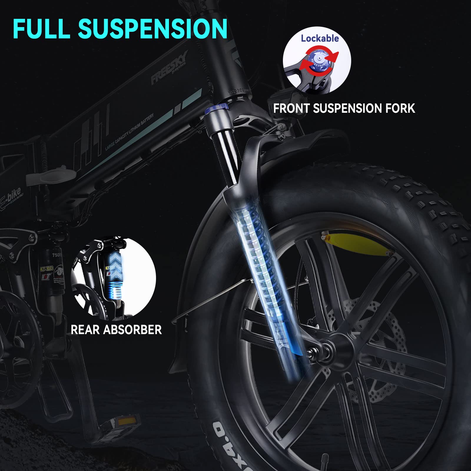 FREESKY Electric Bike for Adults Step-Thru ebike