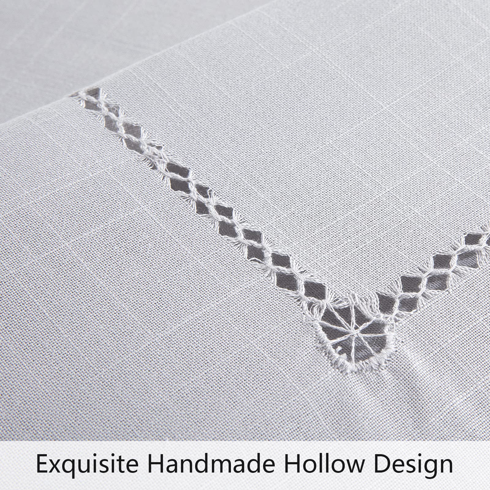 HOMBYS Oval Tablecloth with Hollow for Oval Table, 60x84 Inch Farmhouse Table Covers for Kitchen Dining Party, Wrinkle Free Anti-Fading Tabletop Decoration, Light Grey