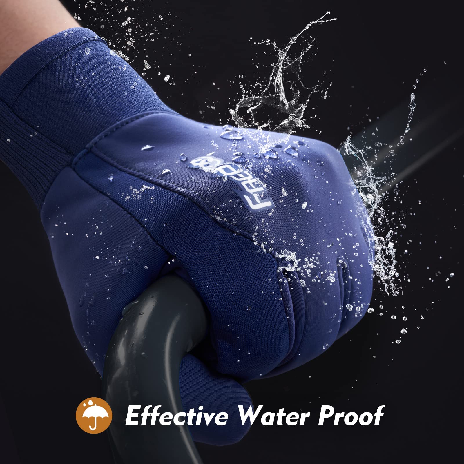 FREETOO Waterproof Winter Gloves with Fleece Lining for Cold Weather, Windproof Touchscreen Warm Gloves for Running Cycling Driving Men/Women