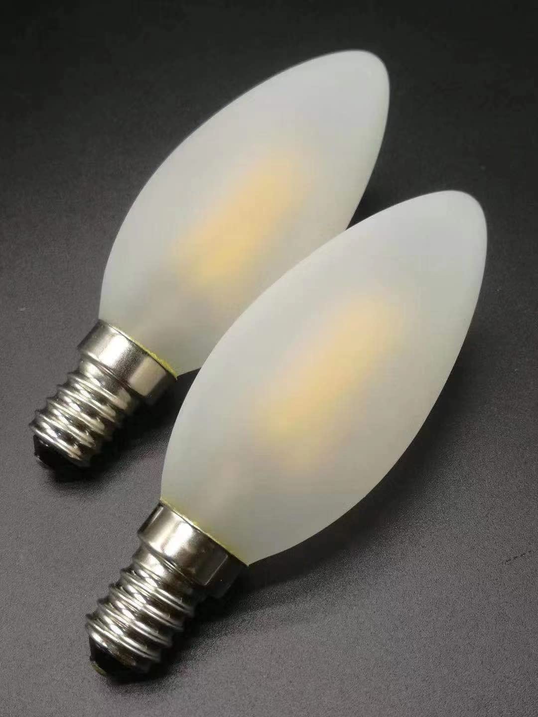 Seigun E12 LED Candelabra Bulb,B11,4W Vintage Edison Style Light Bulbs, 40 Watt Equivalent,2700K Warm Soft White 400LM, E12 Base Dimmable LED Candle Bulbs, C35 Frosted Glass Flame Shape (6)