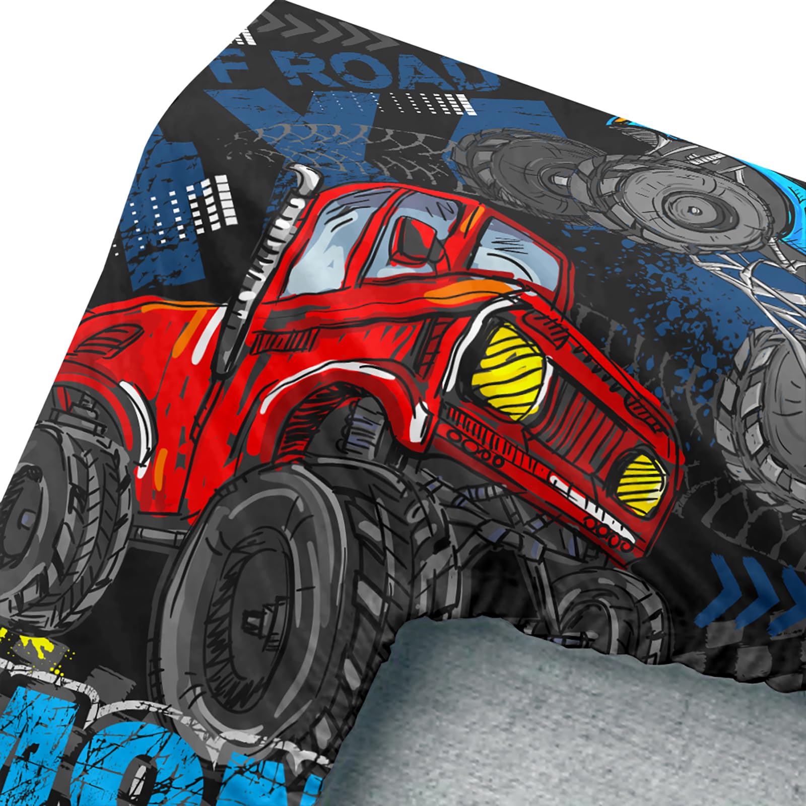 QOOMO Truck Bed Sheets Twin,Black Car Bed Sheet for Kids Boys Teens,16" Deep Pocket Bed Sheet Set for Boys/Girls/Kids/Teens,4 Piece Sheet Set, 1 Fitted Sheet,1 Flat Sheet and 2 Pillowcases,Twin Size